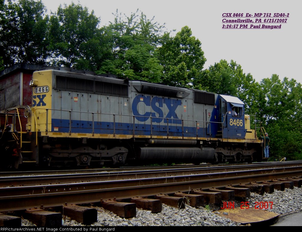 CSX 8466 Ex- MP 752 SD40-2 June 25, 2007